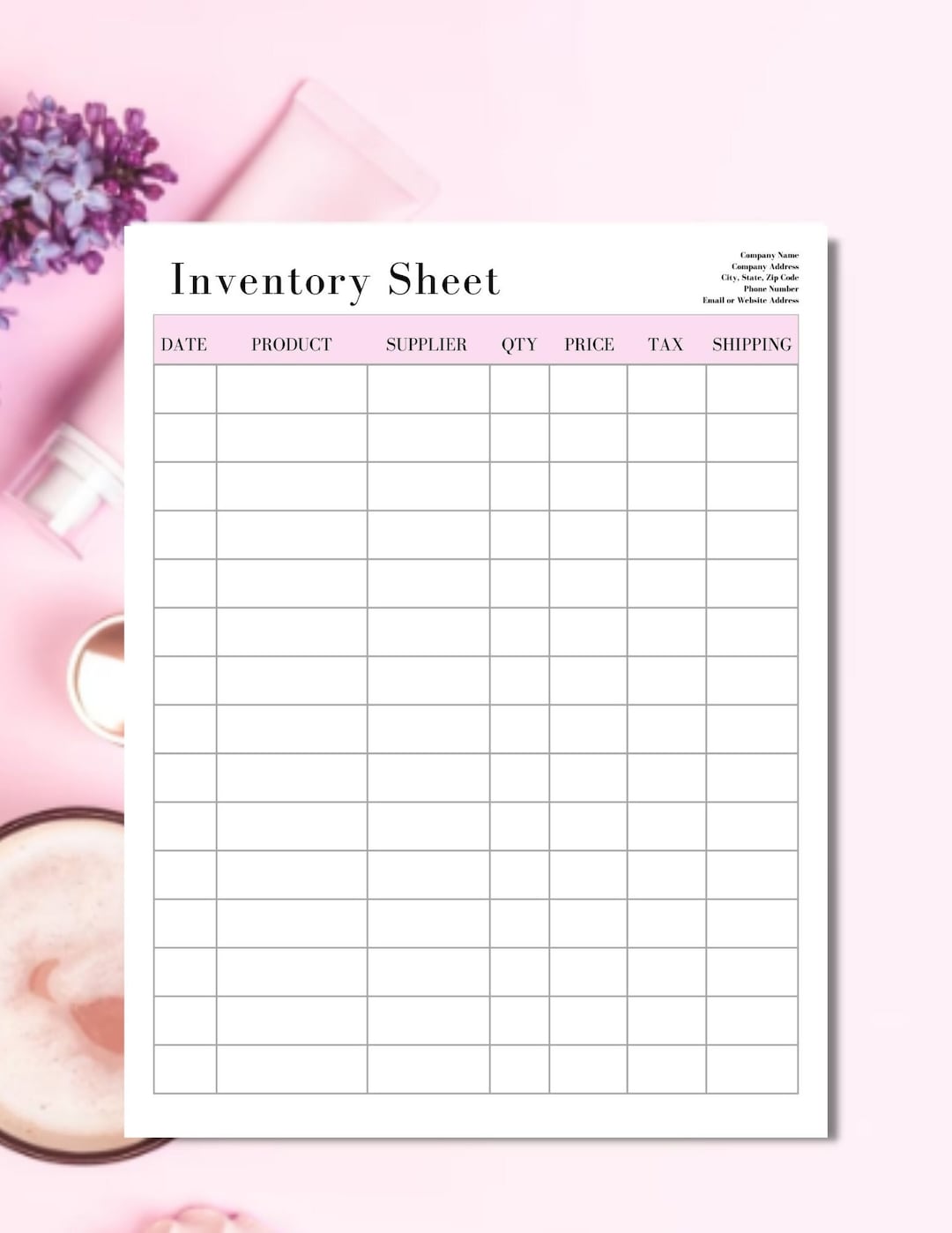 Inventory Management Form, Editable and Printable Digital - Etsy