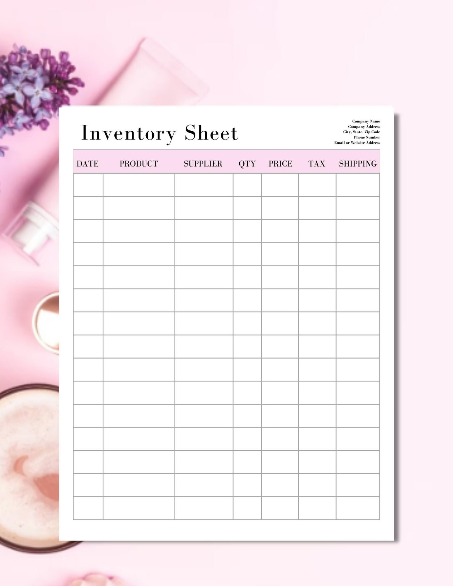 Inventory Management Form, Editable and Printable Digital - Etsy