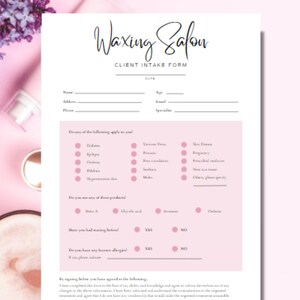 Waxing Client Intake Form Editable and Printable Digital - Etsy