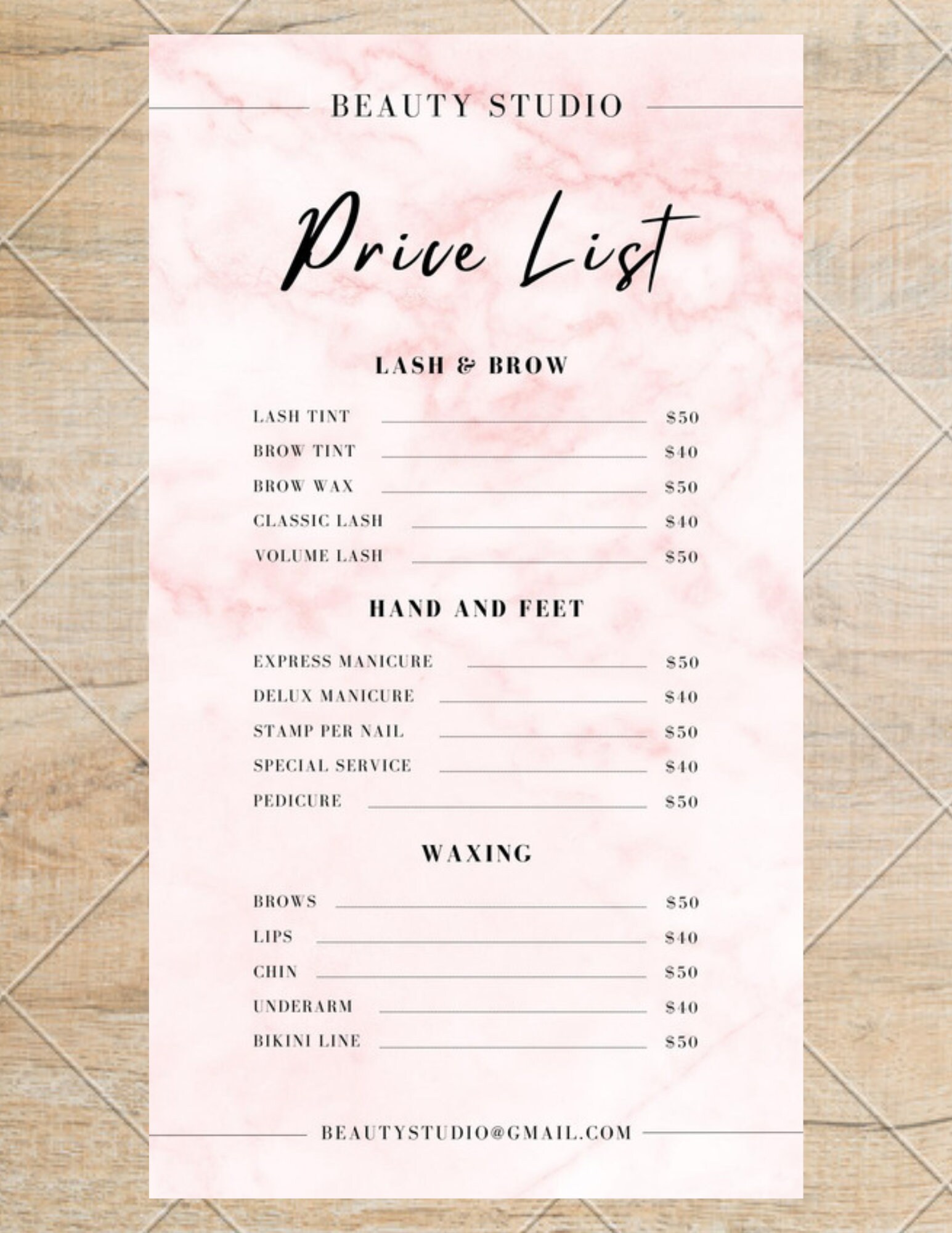 Price List Form, Editable and Printable Digital - Etsy Canada
