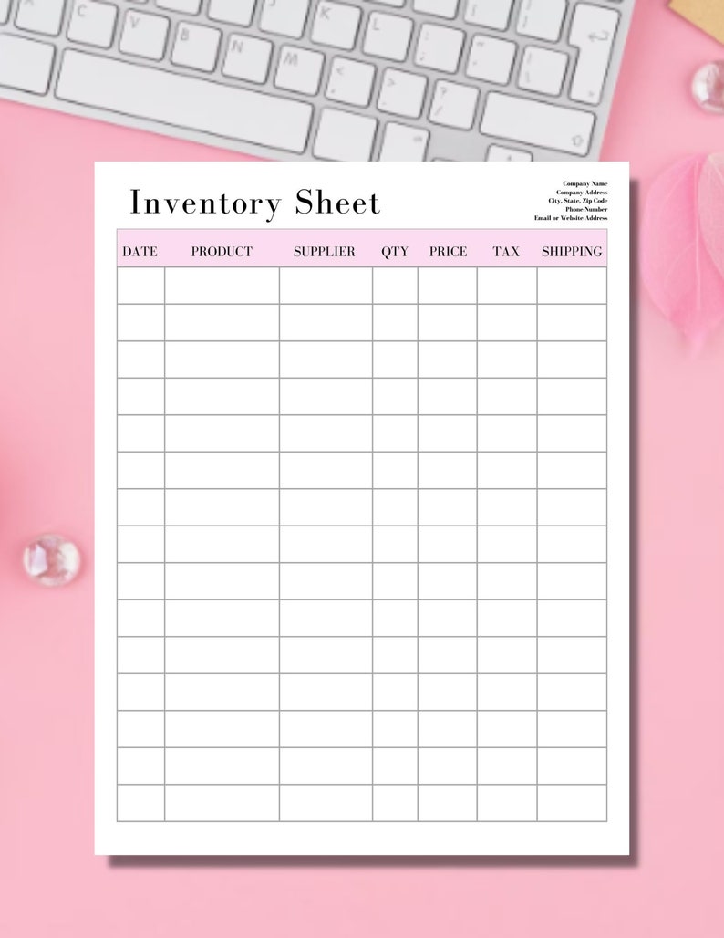 Inventory Management Form, Editable and Printable Digital - Etsy