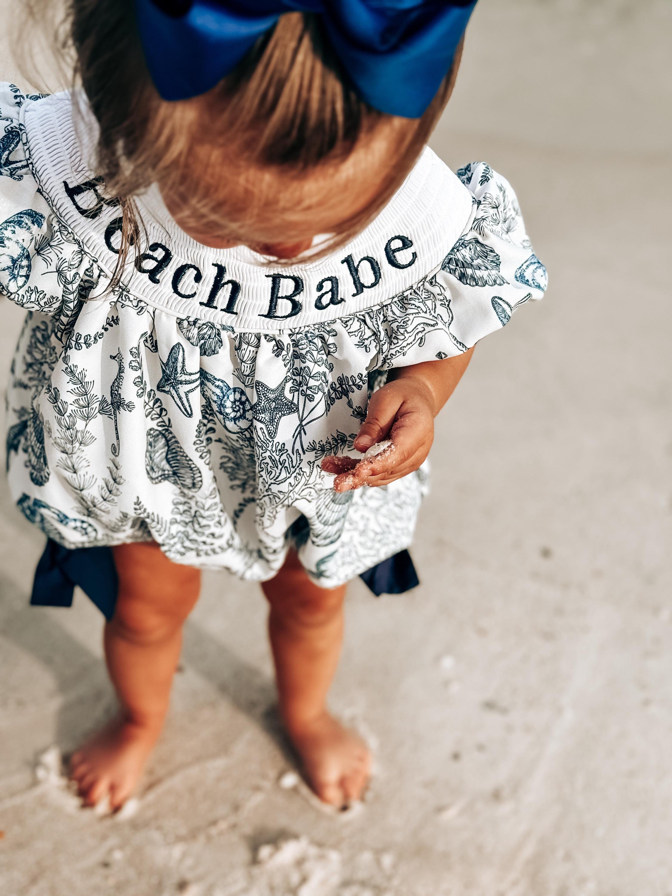 Beach Babe Smocked Bubble Baby & Toddler Smocked Outfit - Etsy