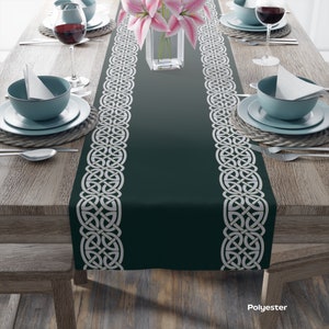 Teal Table Runner With Viking Design fagr - Etsy