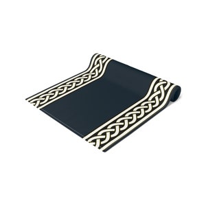 Viking Table Runner, Cotton or Polyester, Nordic Design, Blue White ...