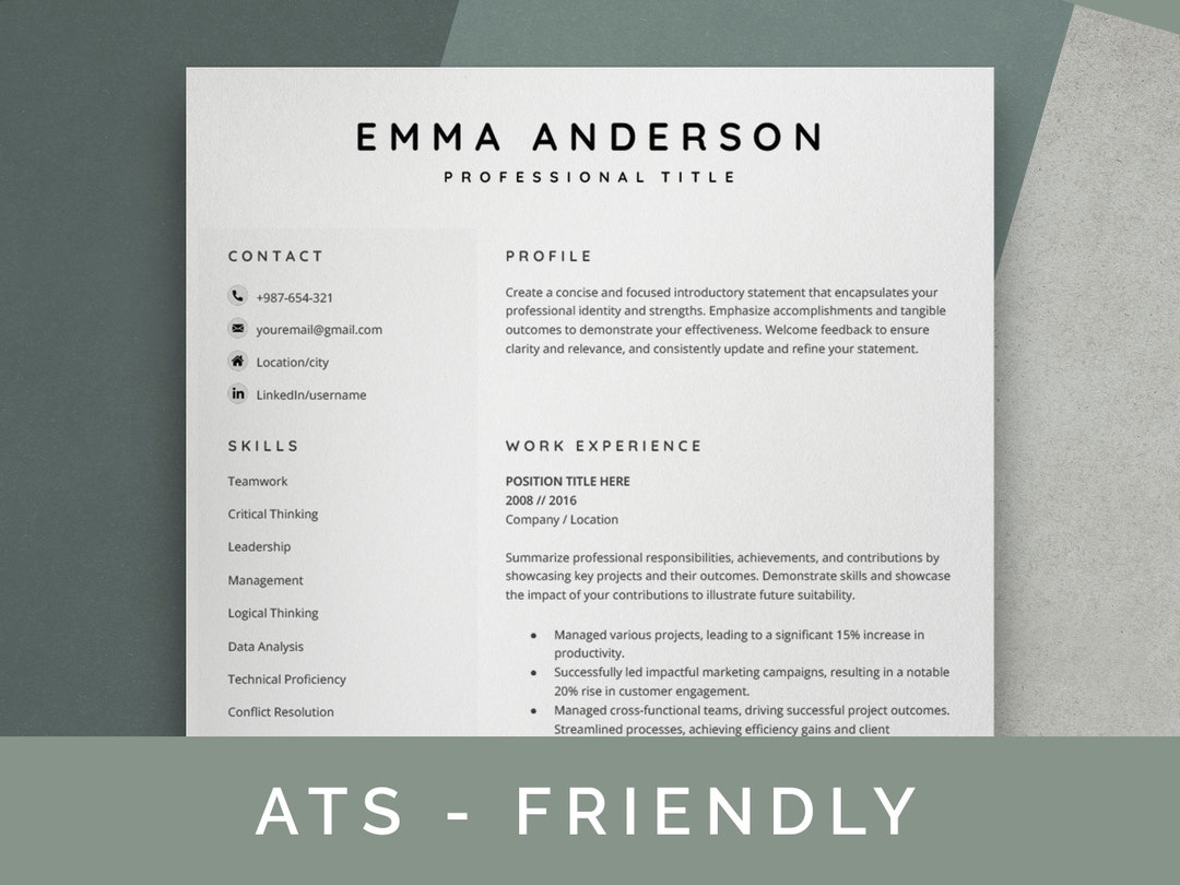 Modern Resume Template, Resume Google Docs, Resume Word, 1-3 Page ...