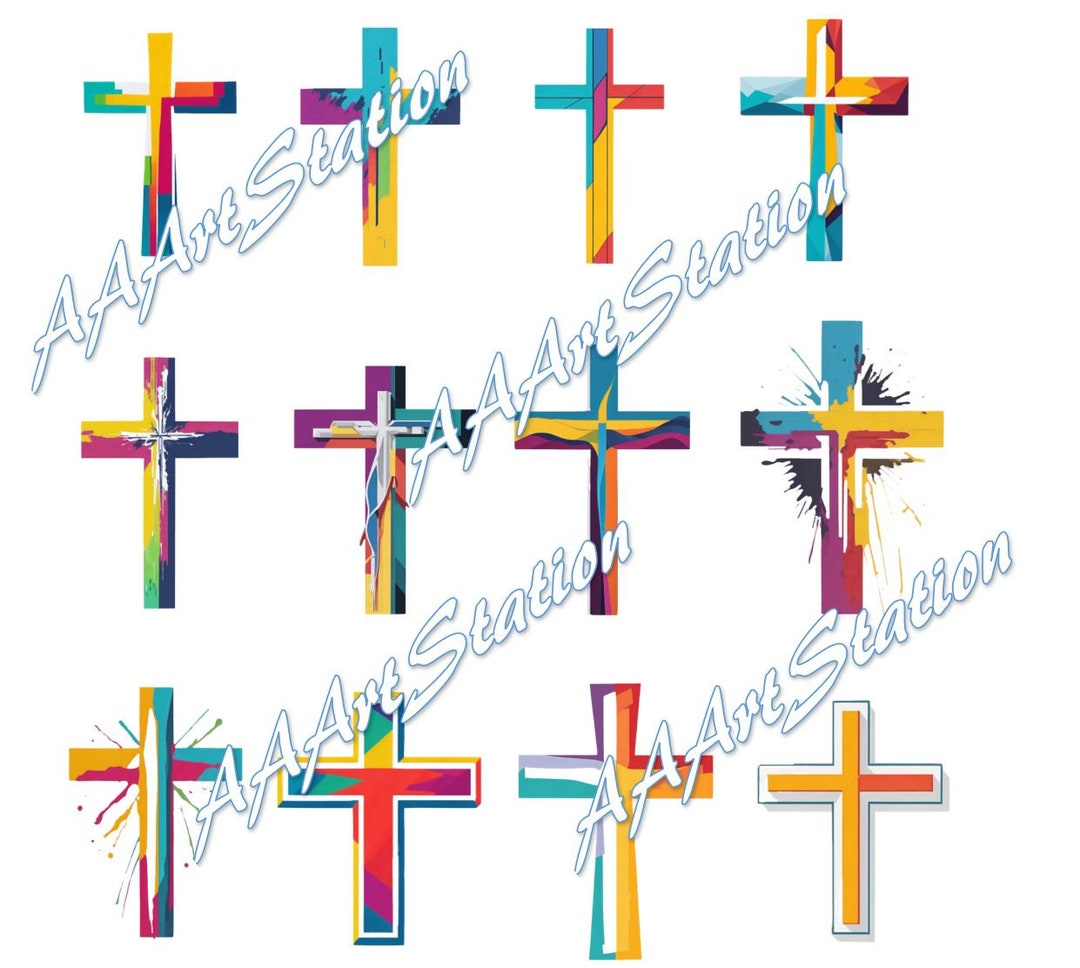 12 Various Colorful Crosses in PNG Format - Etsy
