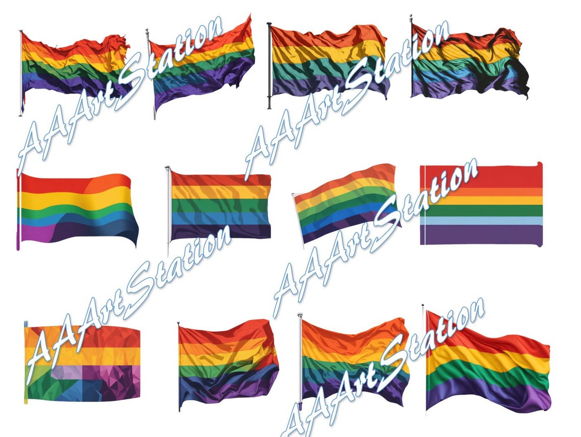 12 Various Pride Flags in PNG Format - Etsy