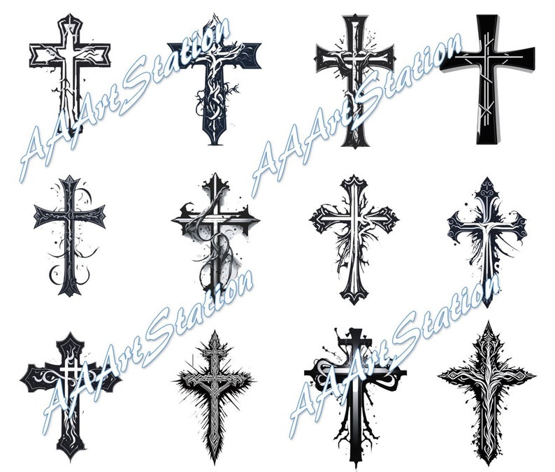 12 Various Crosses in PNG Format - Etsy