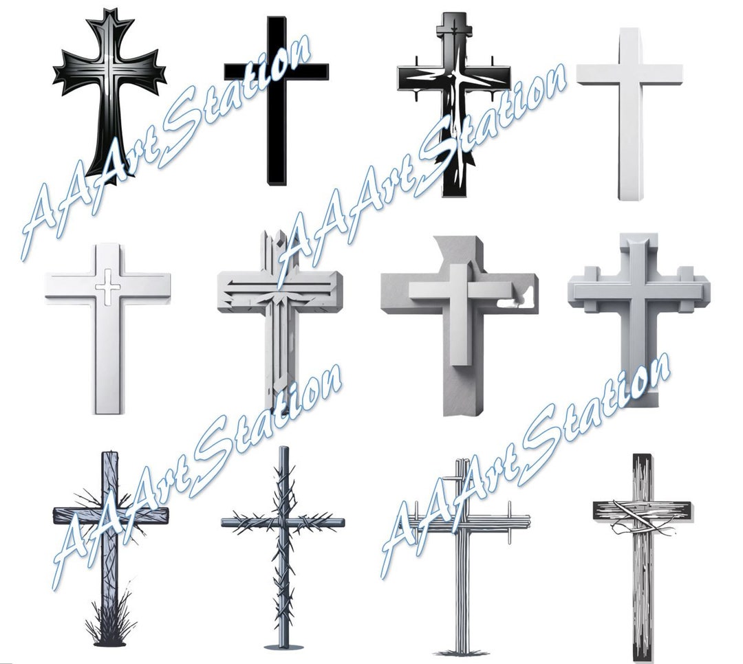 12 Various Crosses in PNG Format - Etsy