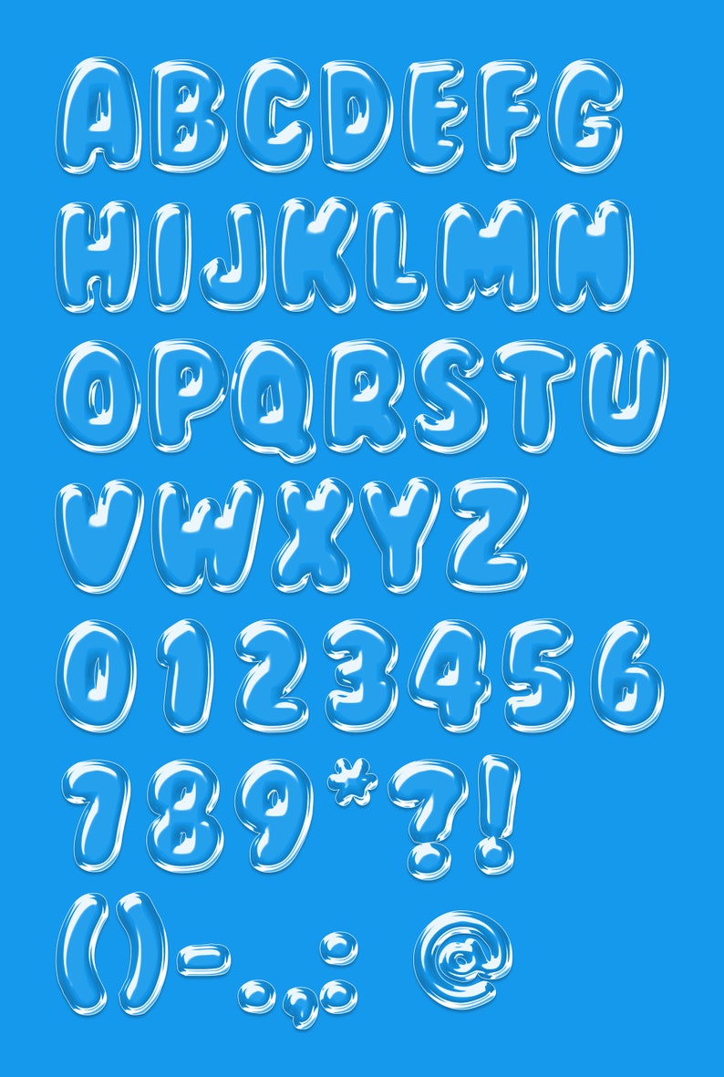 Bubbles Letters Alphabet Clipart Set, Bubble Letters SVG Bundle, Bubble ...