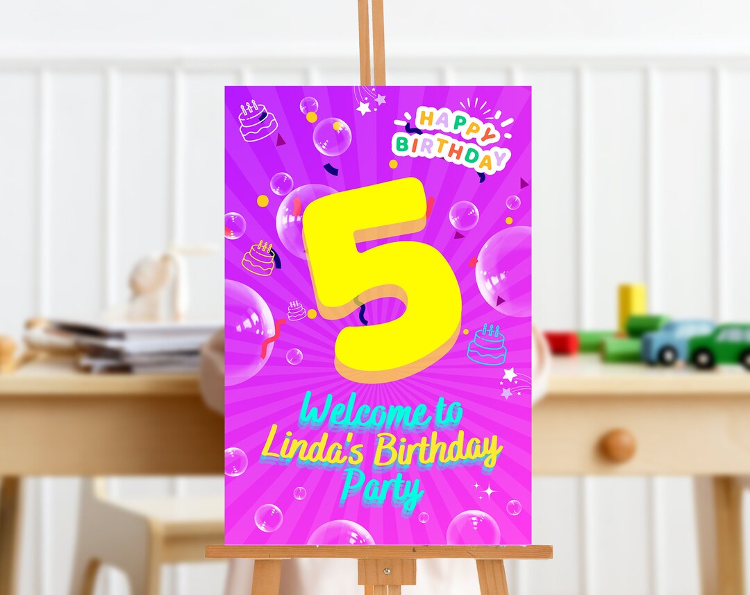 Bubbles Party Sign - Bubbles Welcome Poster for Party , Bubble-themed ...