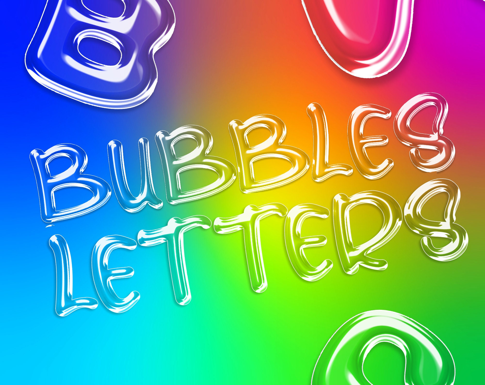 Realistic Bubbles Letters, Editable Letters for the Child, Printable ...