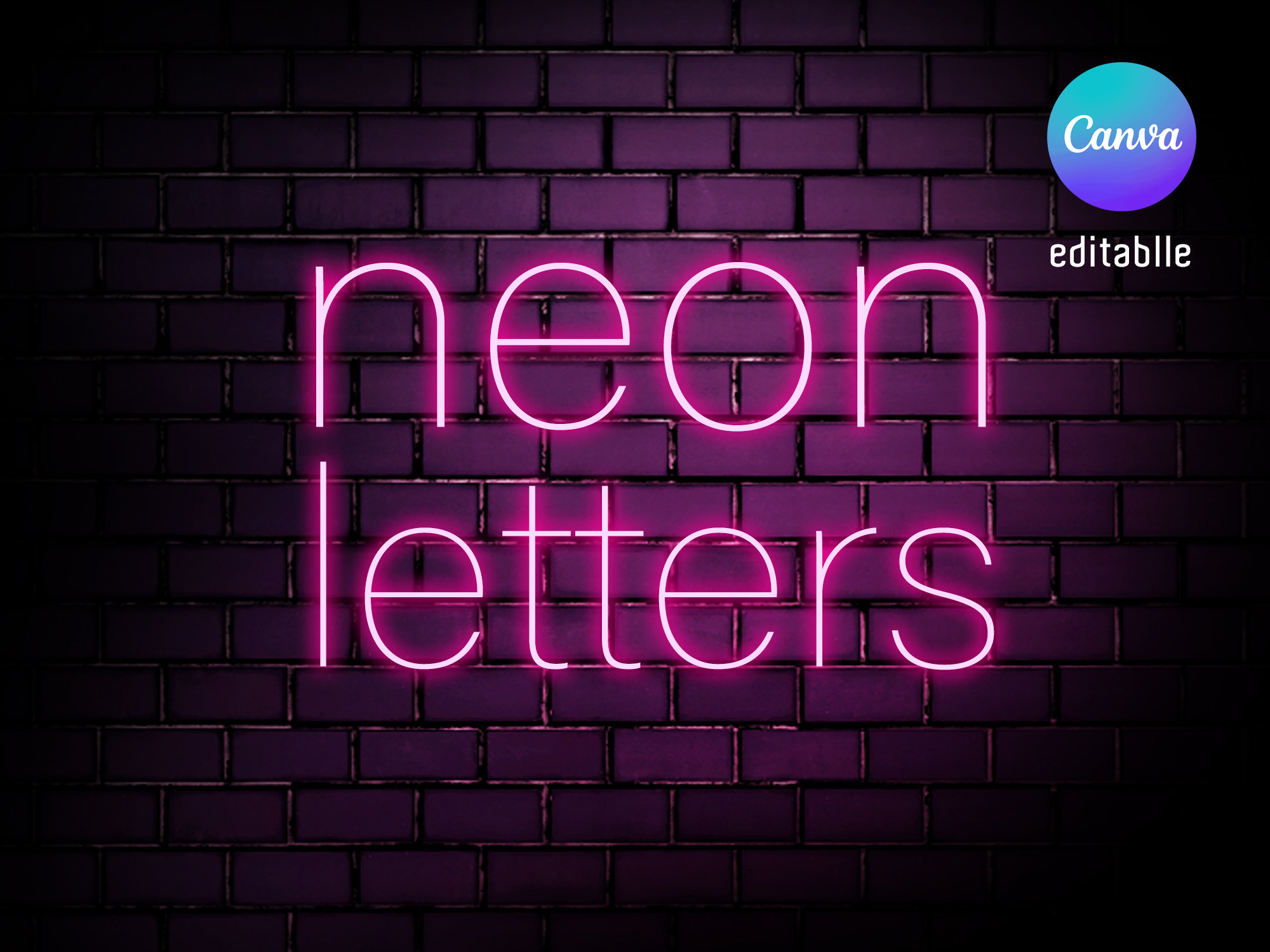 Pink Neon Glow Effect Letters Clipart - Digital Neon Alphabet Editable ...