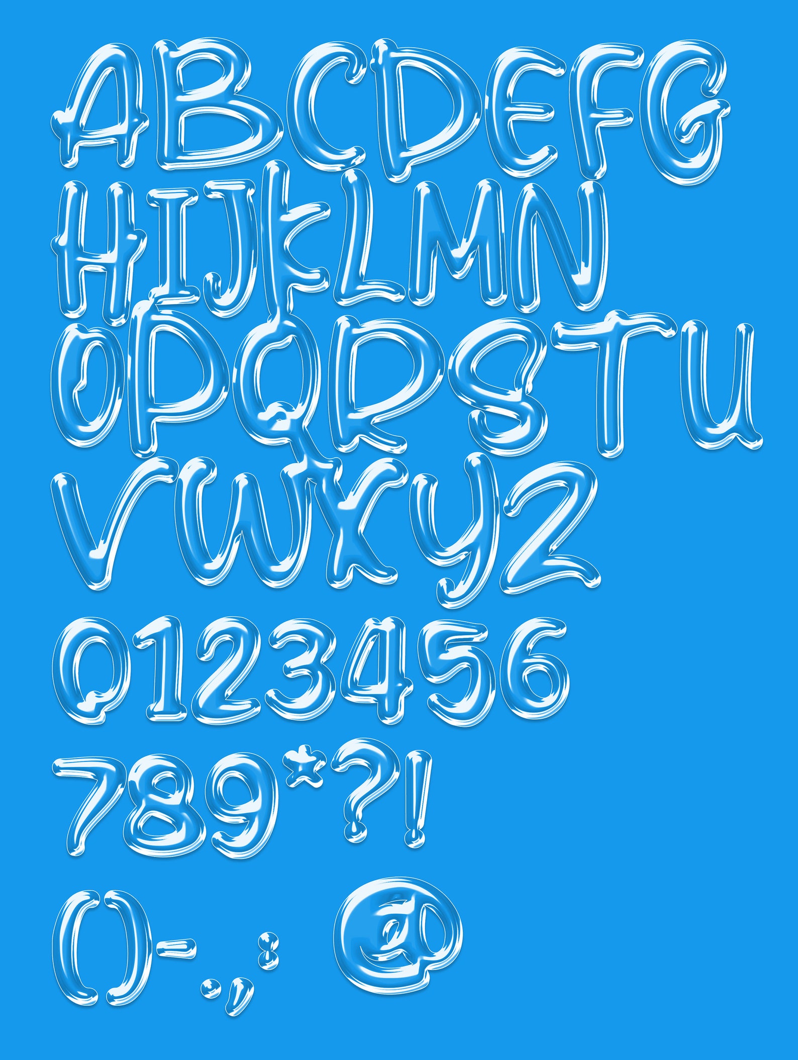 Realistic Bubbles Letters, Editable Letters for the Child, Printable ...