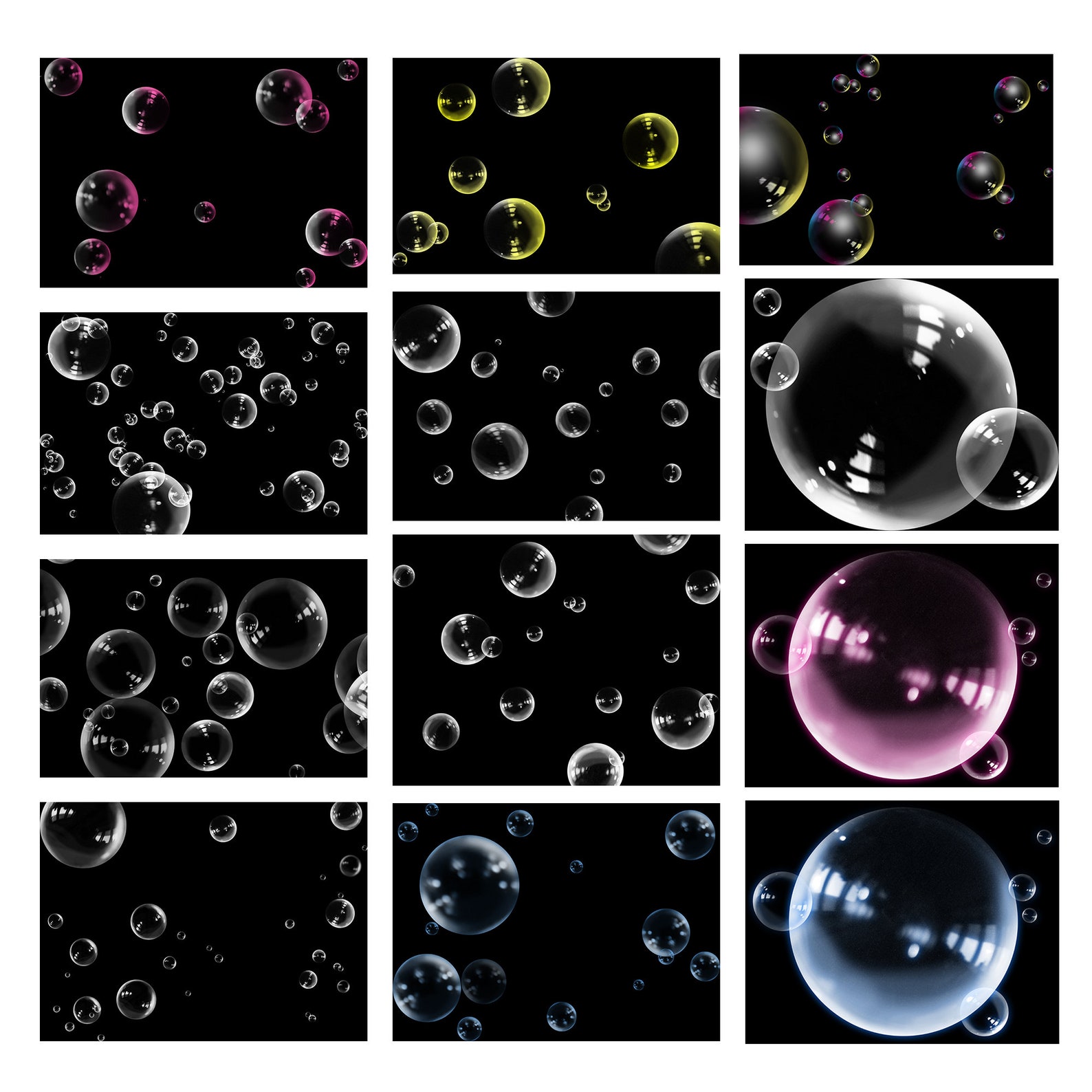 100 Soap Bubbles Overlays Png, 300 DPI Editable Realistic Bubbles in ...