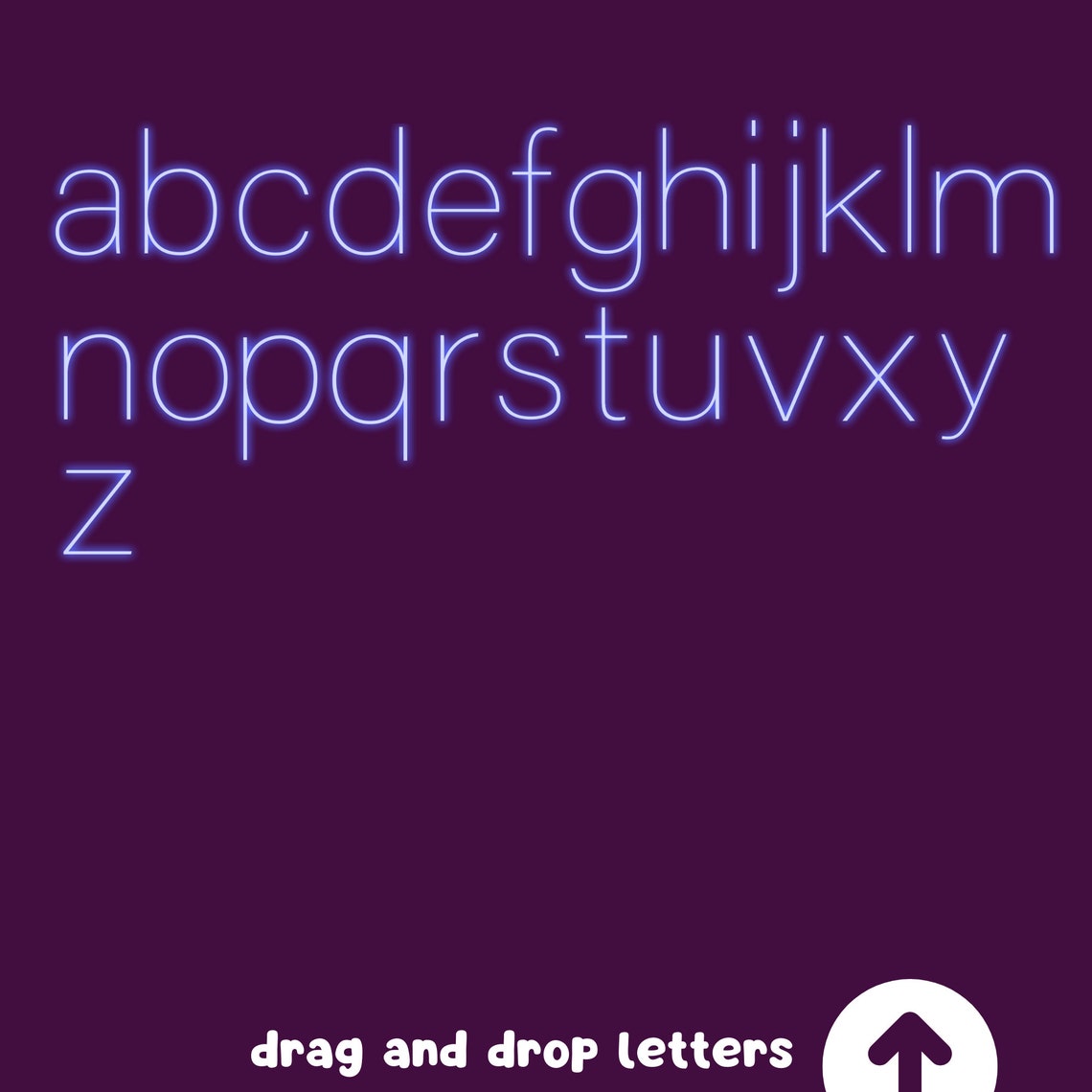 Neon Alphabet Clipart Neon Letters Clipart Digital Neon Etsy