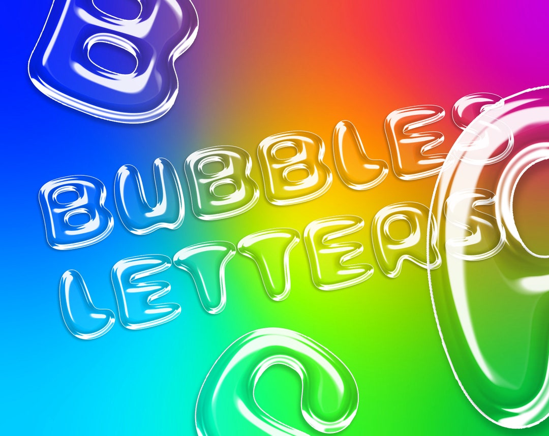 Bubbles Letters PNG - Editable Letters Bubbles Canva or Photoshop ...
