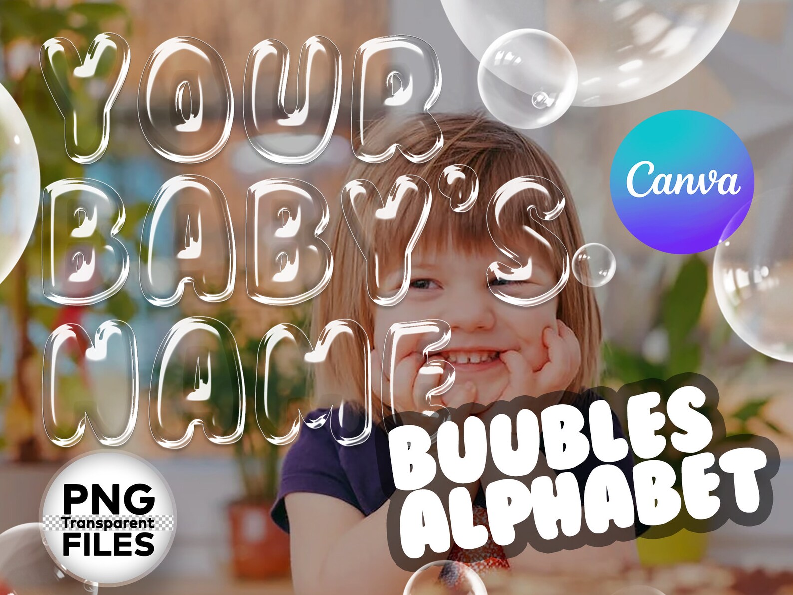 Bubbles Letters Alphabet Clipart Set, Bubble Letters SVG Bundle, Bubble ...