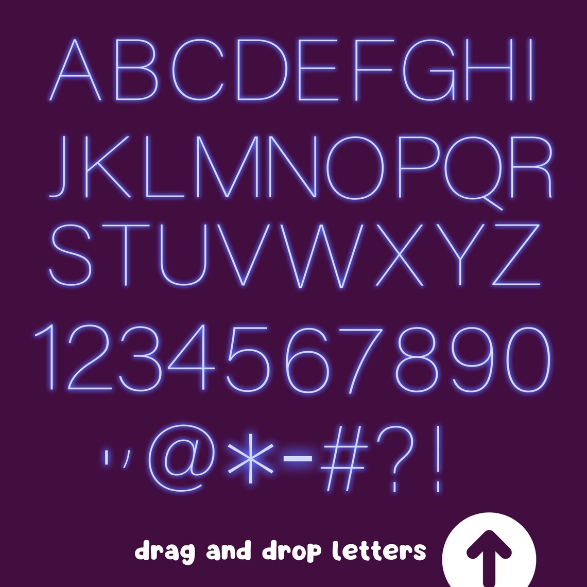 Neon Alphabet Clipart Neon Letters Clipart Digital Neon Etsy