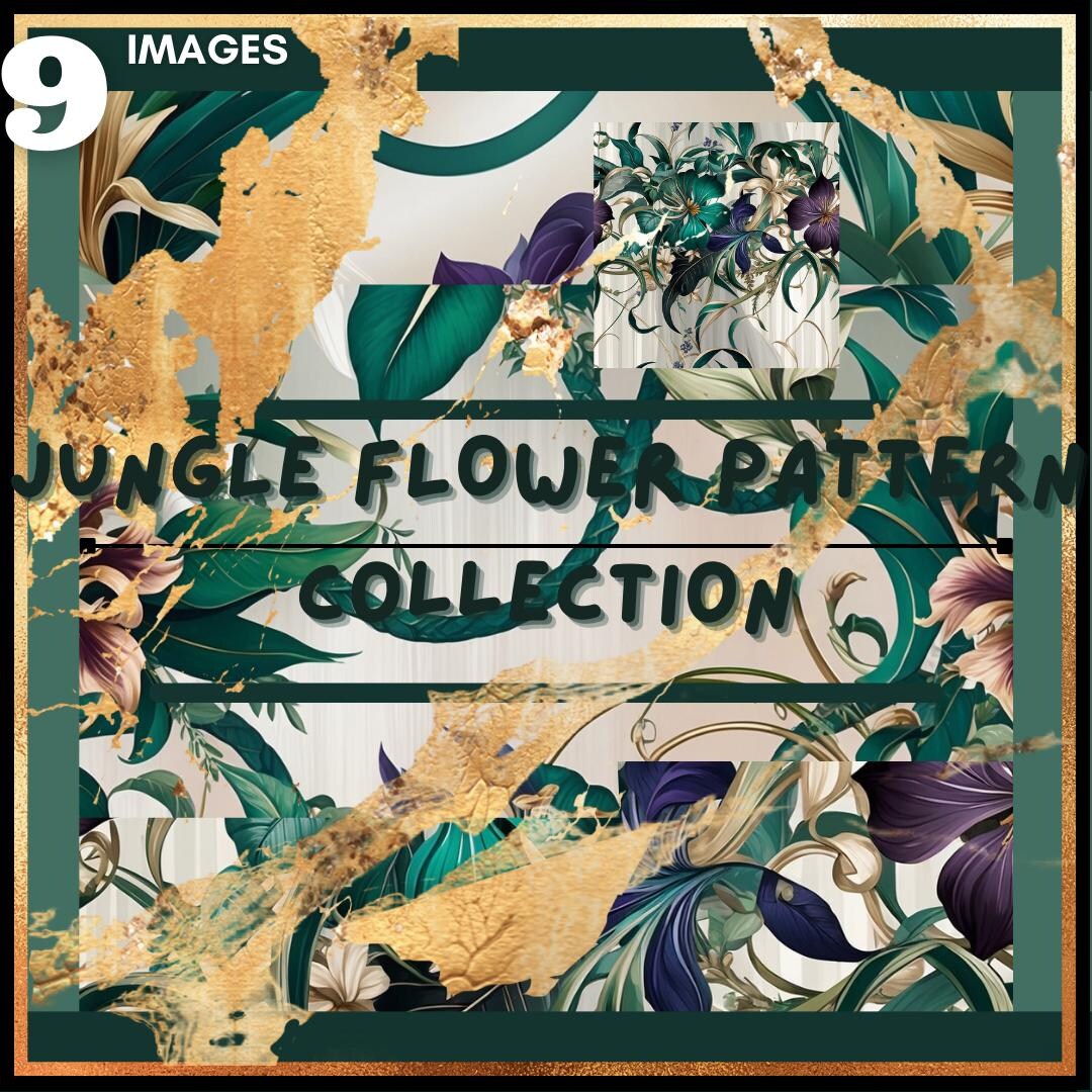 Jungle Flowers Pattern Collection, Jungle Flowers Pattern, Jungle ...