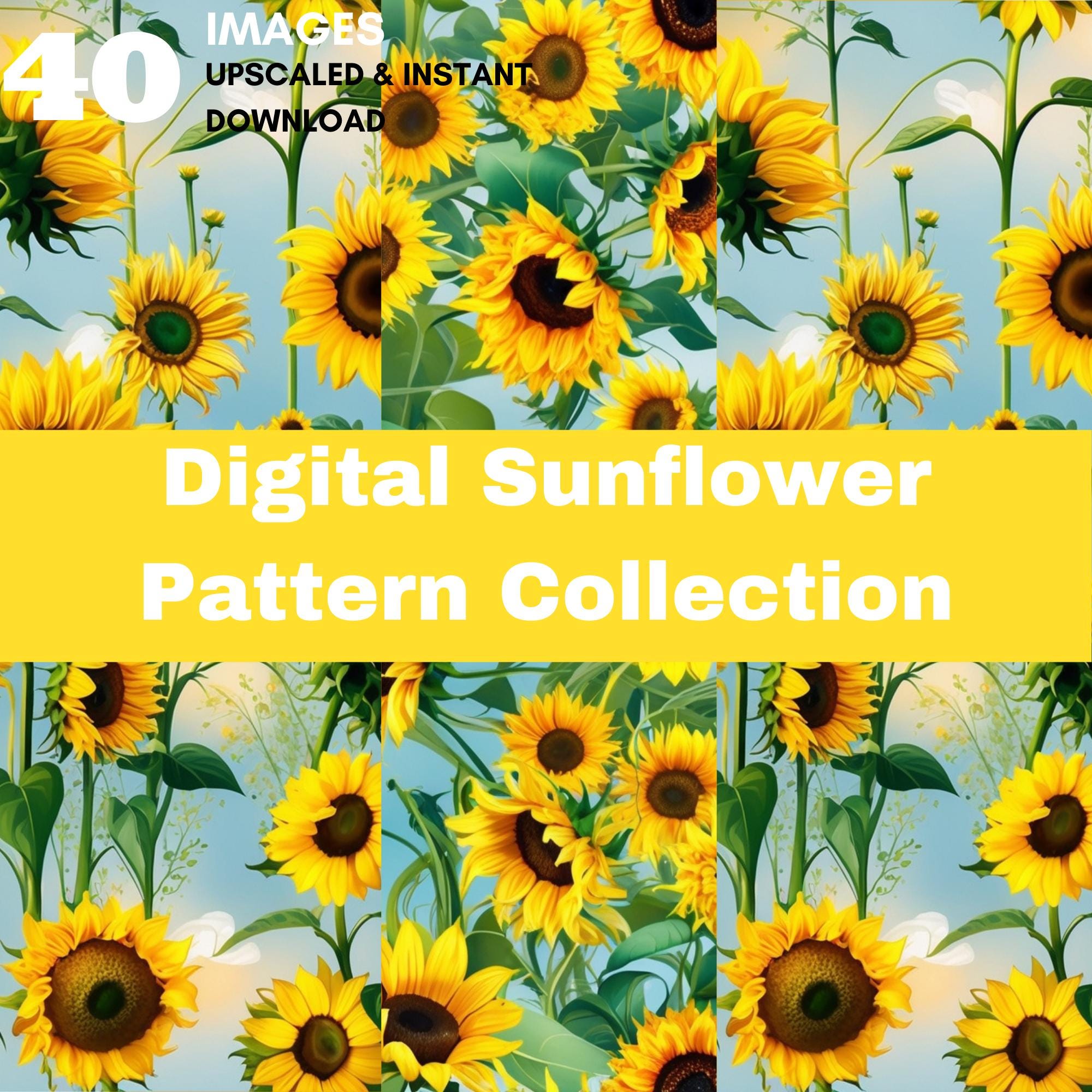 Digital Summer Flowers Pattern Collection, Kaleidoscopic Summer Flower Pattern Collection ...