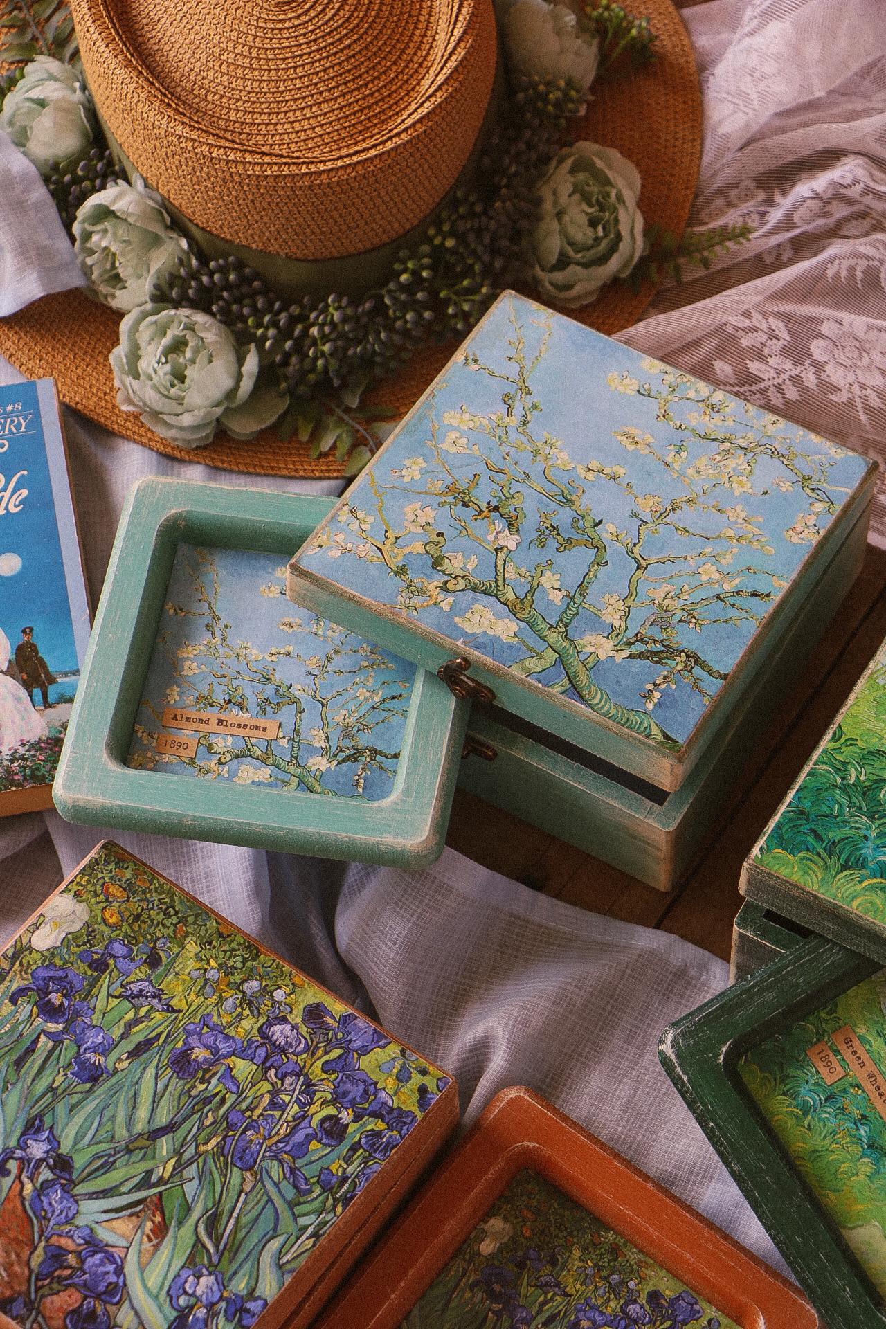Van Gogh Gift Set Handmade Wooden Box and Frame Inspired by Van Gogh ...