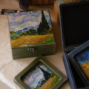 Van Gogh Gift Set Handmade Wooden Box and Frame Inspired by Van Gogh ...