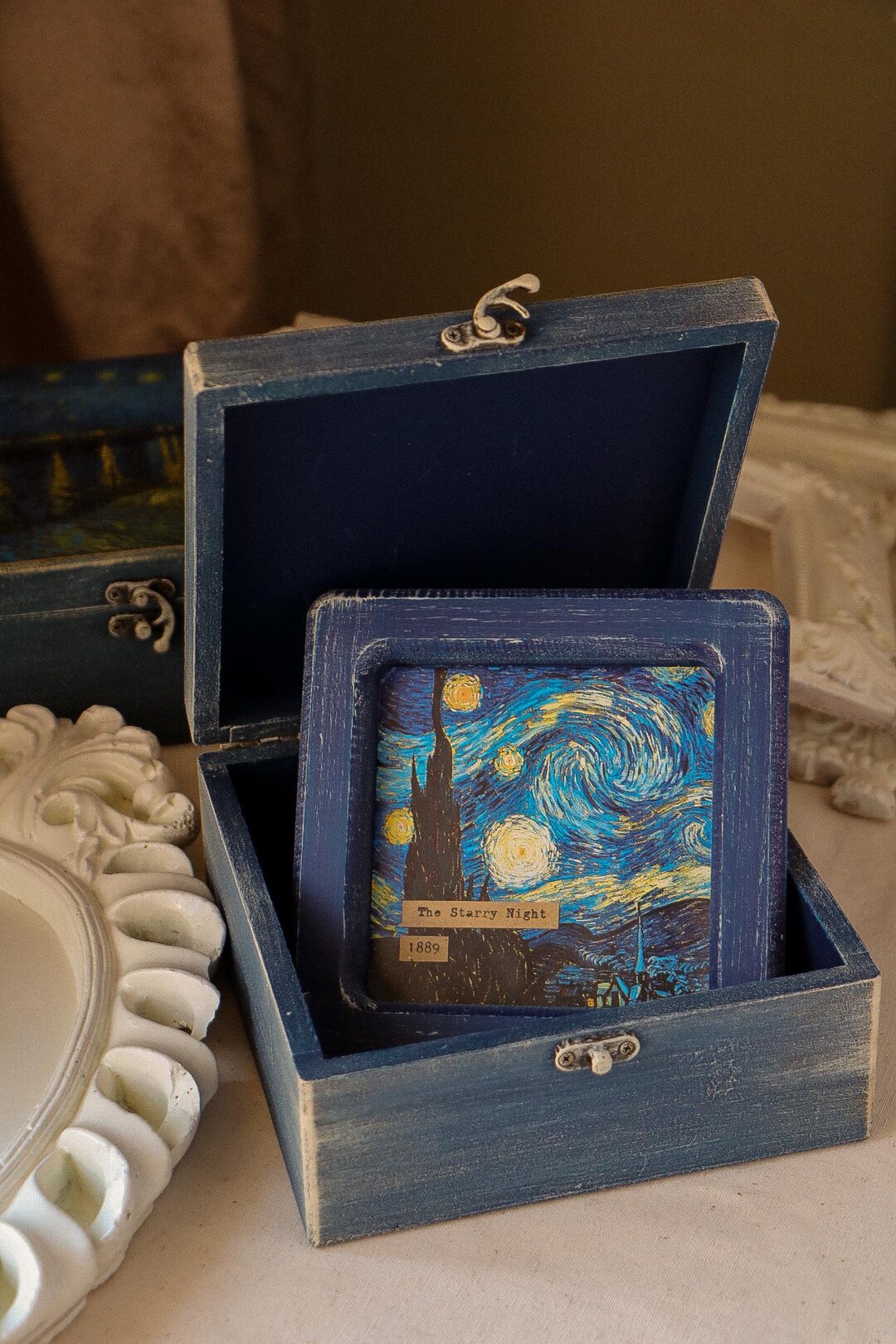 Van Gogh Gift Set Handmade Wooden Box and Frame Inspired by Van Gogh ...