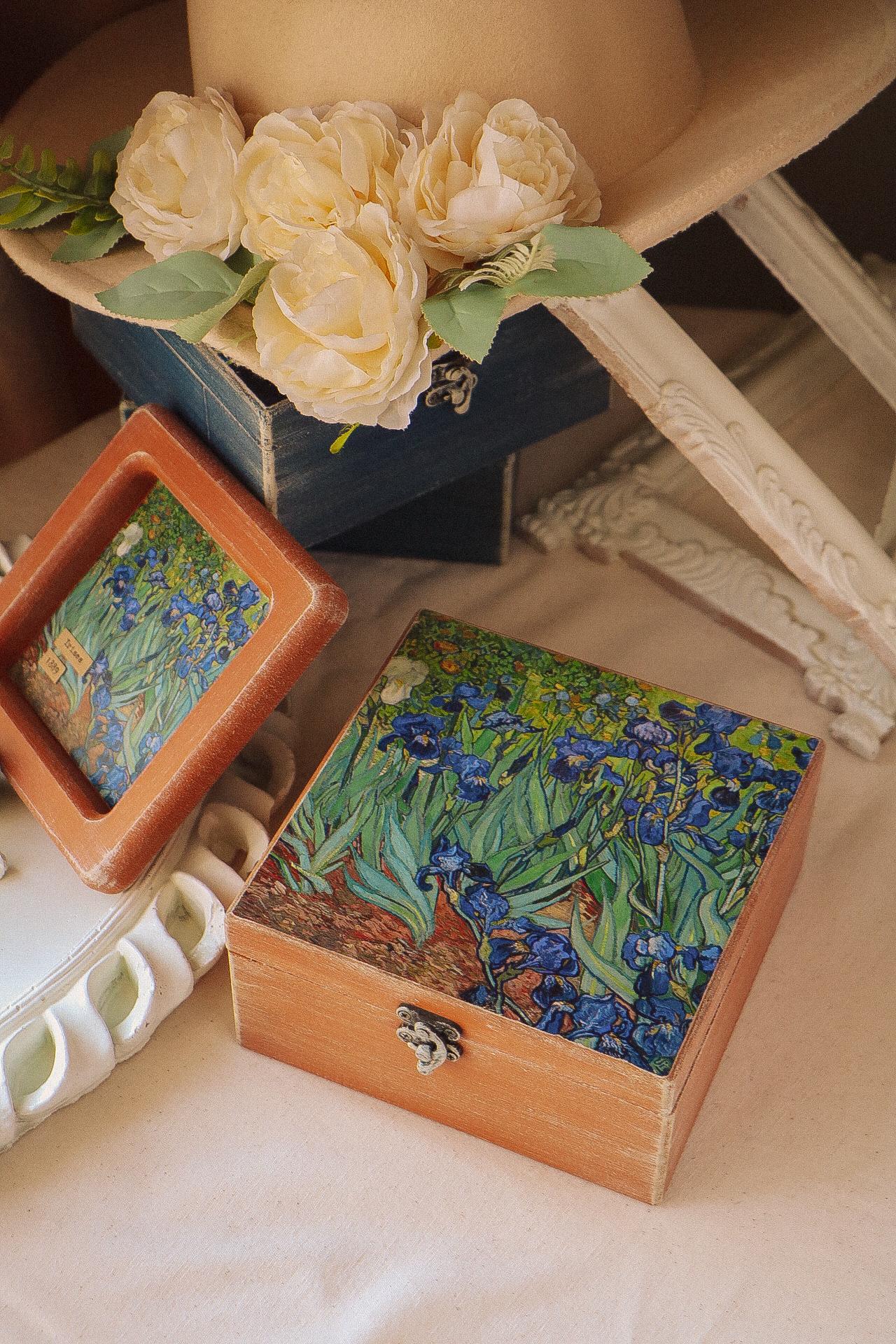 Van Gogh Gift Set Handmade Wooden Box and Frame Inspired by Van Gogh ...