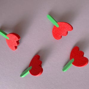 3D Printed Red Tulip Pin - - Etsy
