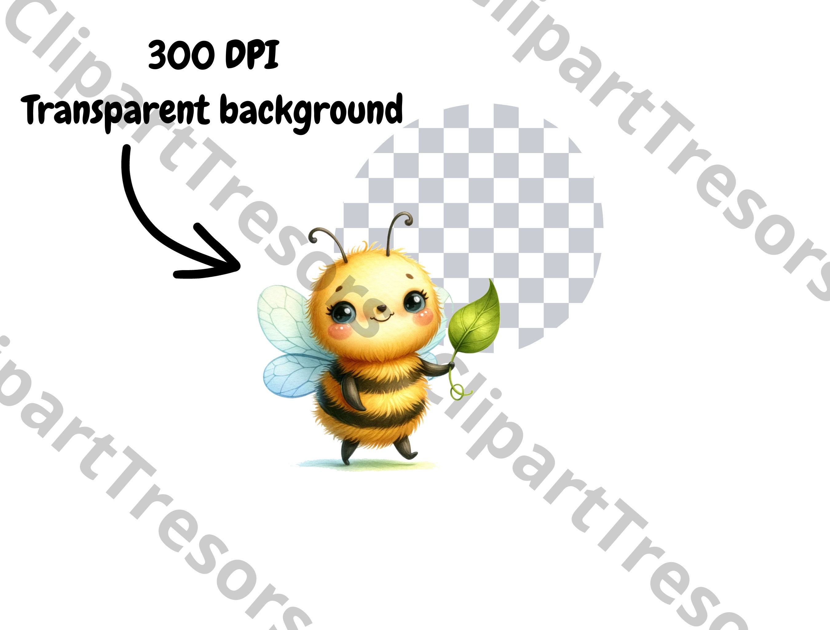 Cute Bee Watercolor Style Clipart, Cute Bee Clipart PNG, Watercolor ...