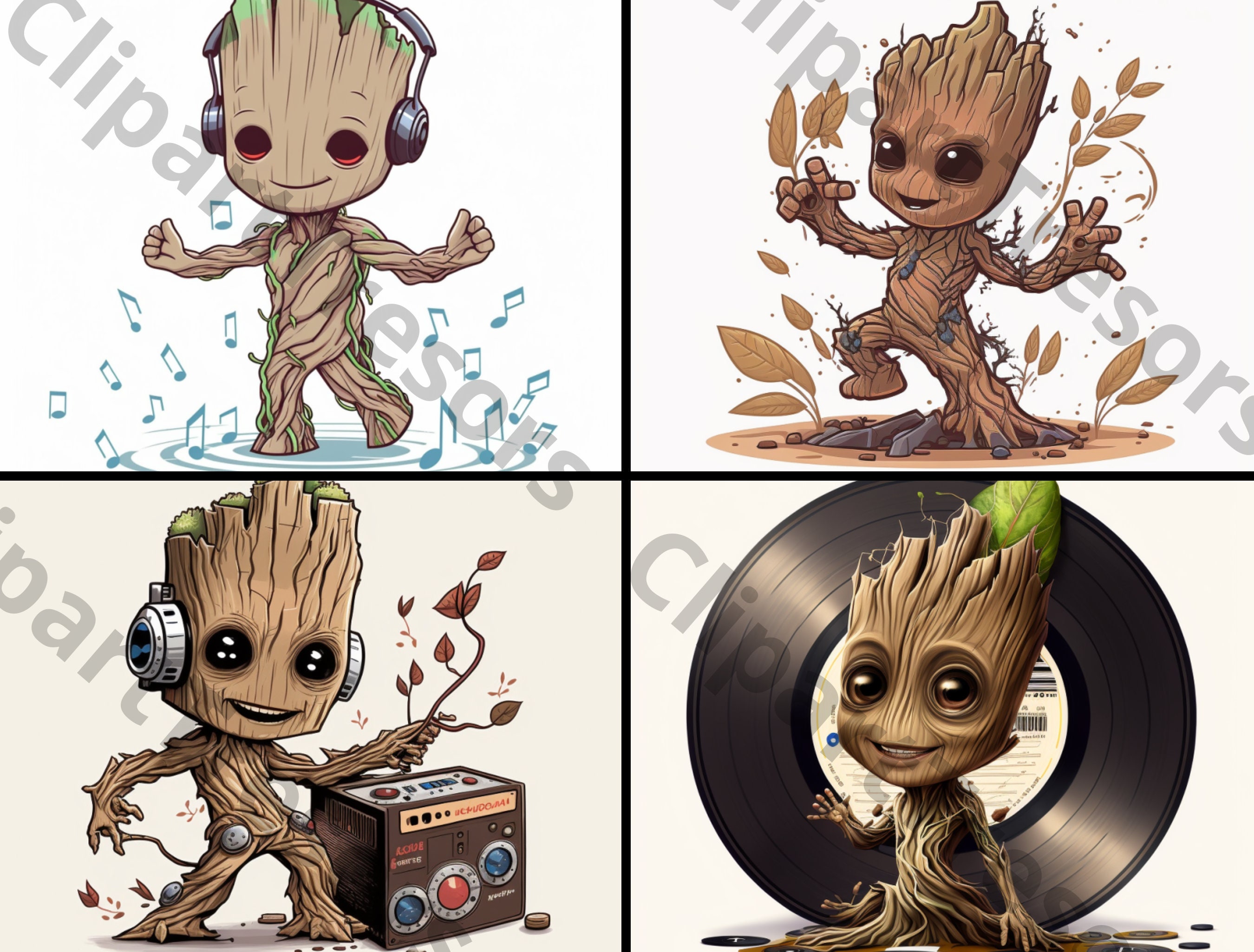 Baby Groot Clipart, Baby Groot PNG, Watercolor Clipart, Nursery Wall ...