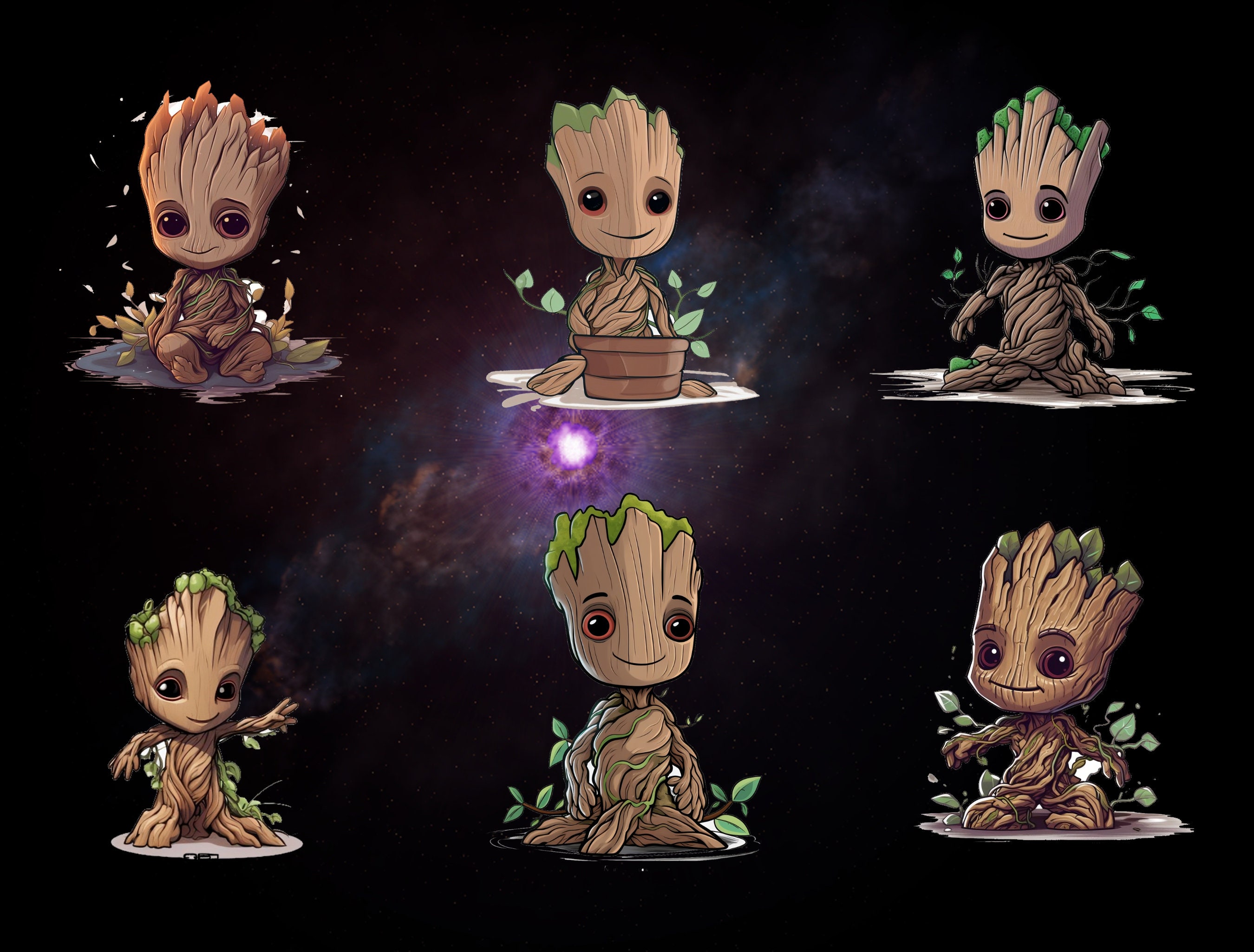 Baby Groot Clipart PNG 60 Uniques Characters Instant - Etsy