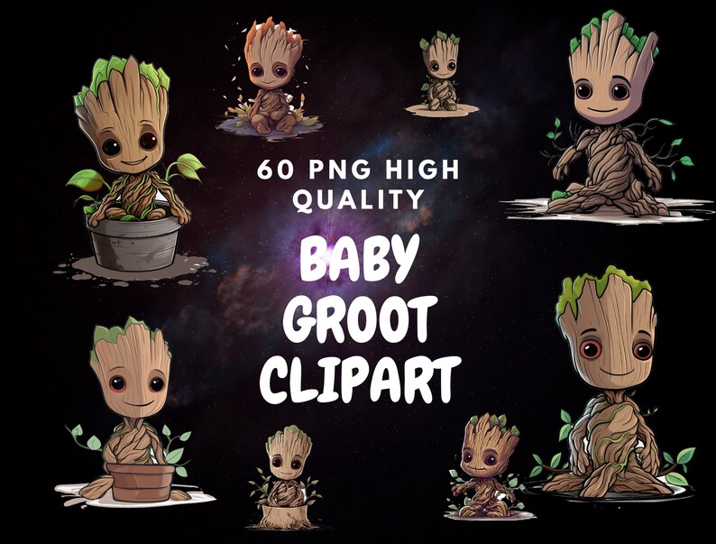 Baby Groot Clipart PNG 60 Unique Characters Instant - Etsy Australia