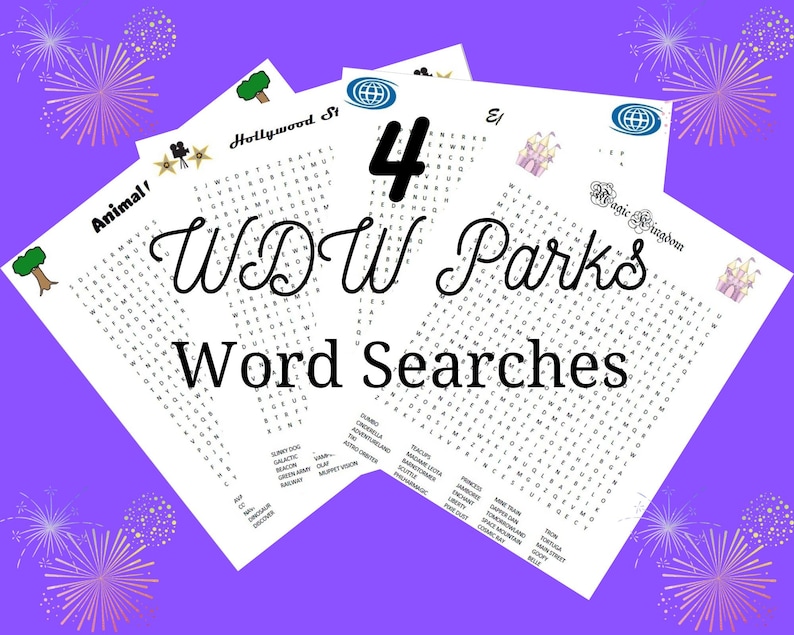 Magical Theme Park Word Search, Trip Car Ride Activity, Shower Word ...