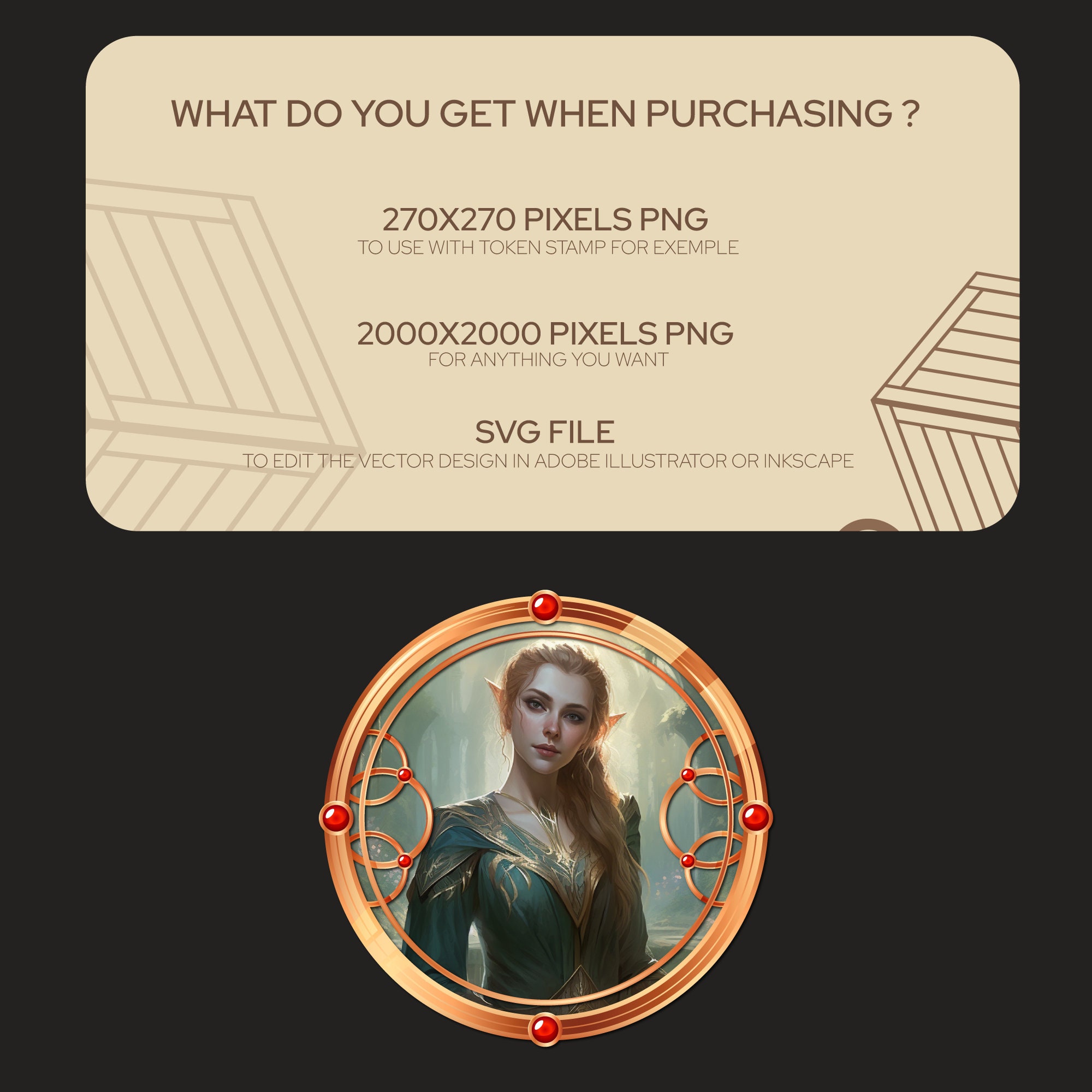 Precious Token Border, Frame for Digital Tokens. Use Them on Your ...