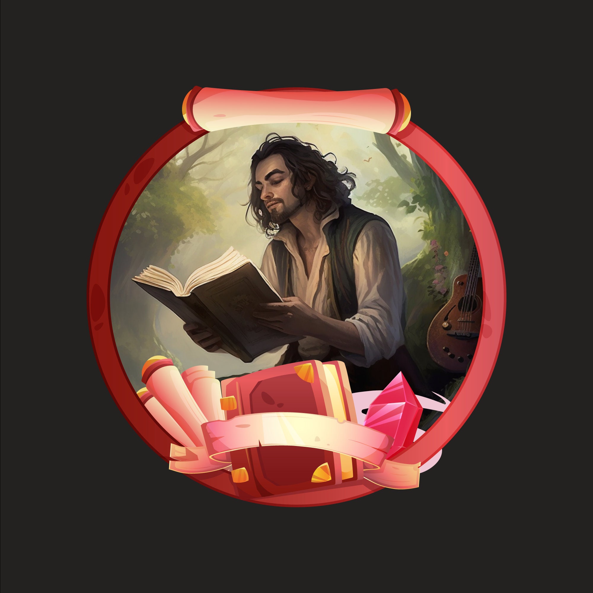 Bookworm Token Border, Frame for Digital Tokens. Use Them on Your ...