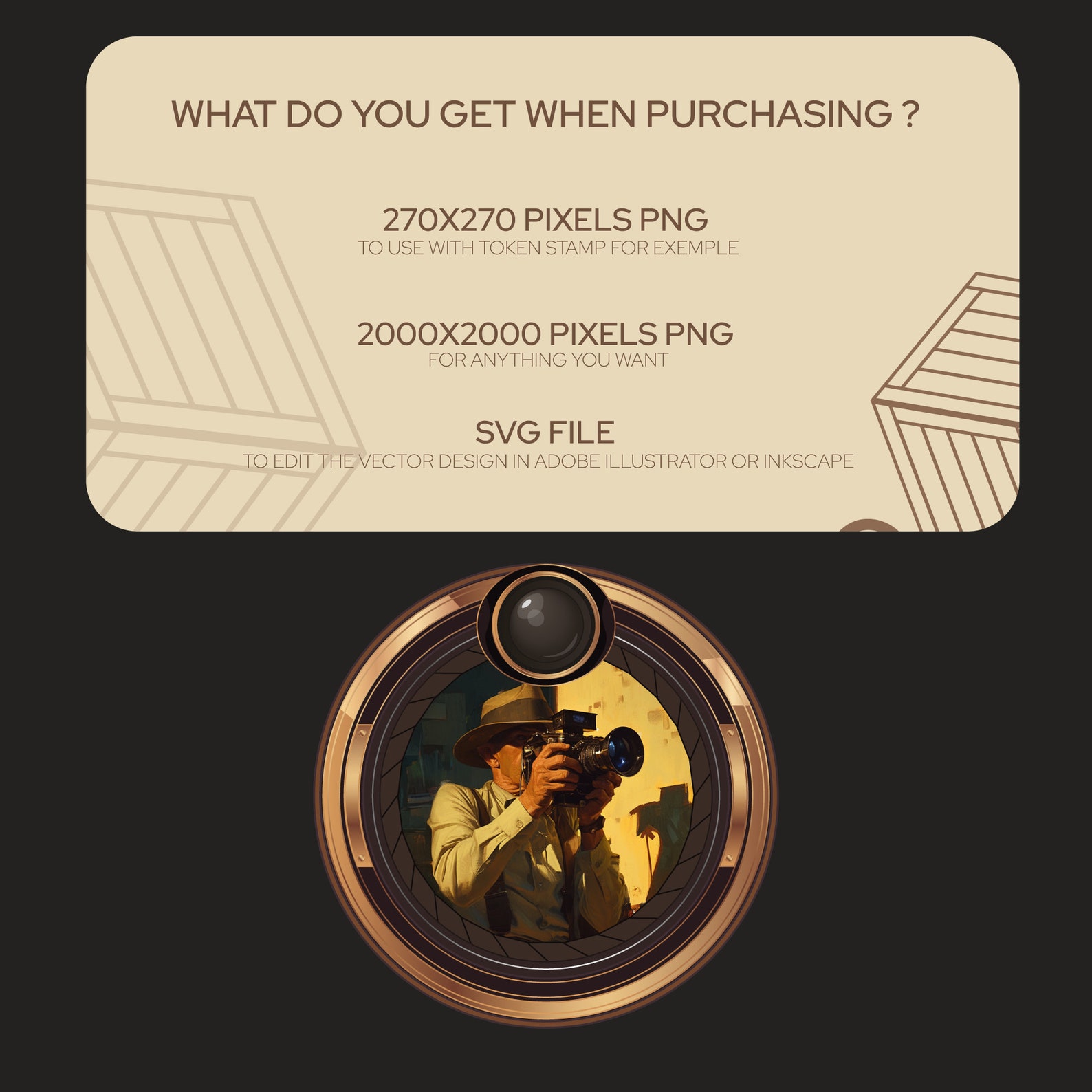 Retro Camera, Frame for Digital Tokens. Use Them on Your Favorite VTT ...