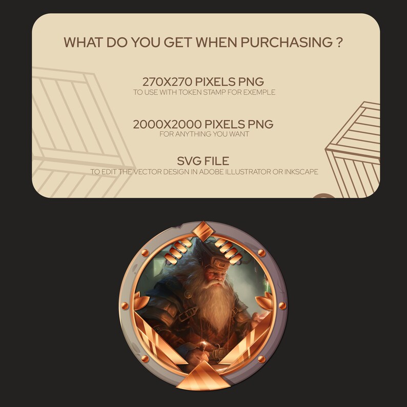 Copper Stone Token Border, Frame for Digital Tokens. Use Them on Your ...