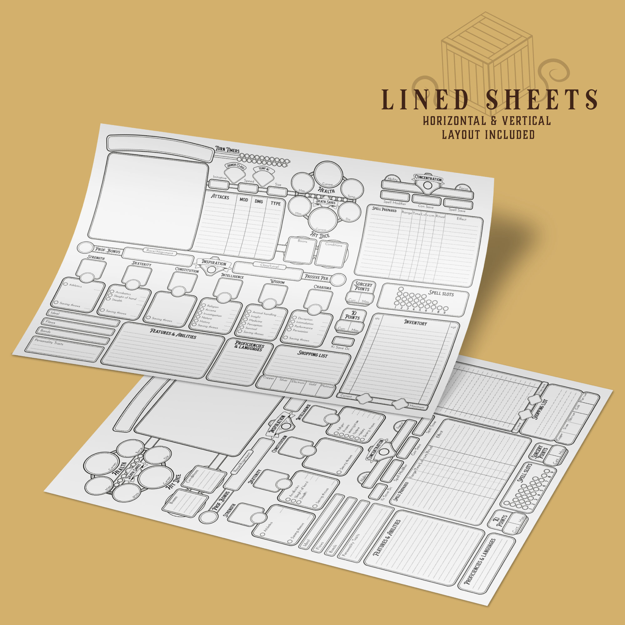 All in One Practical Dnd Editable Character Sheet With Bonus Character ...