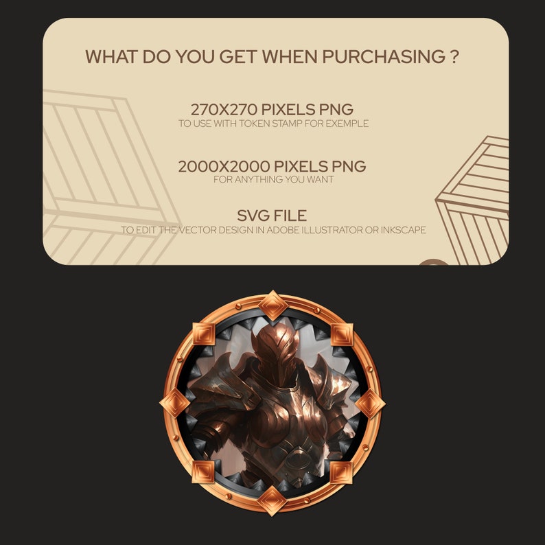 Copper Spike Token Border, Frame for Digital Tokens. Use Them on Your ...