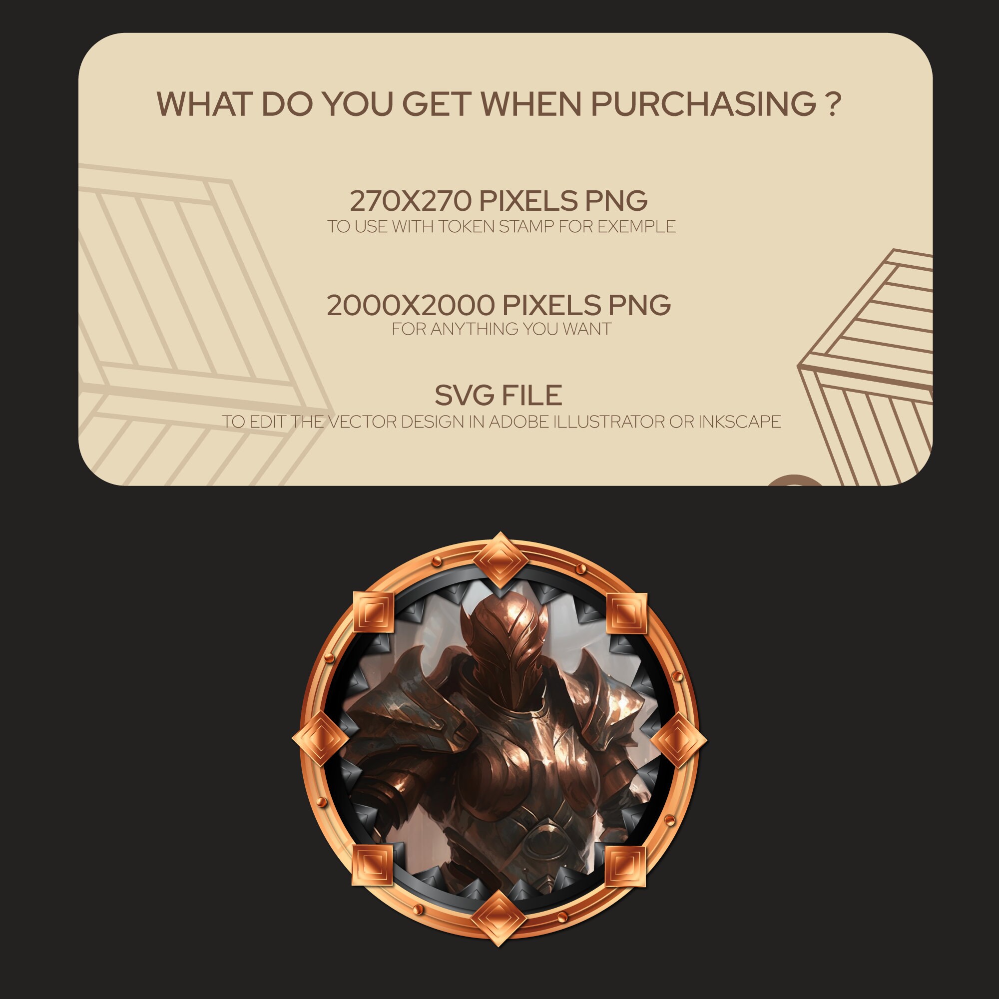 Copper Spike Token Border, Frame for Digital Tokens. Use Them on Your ...