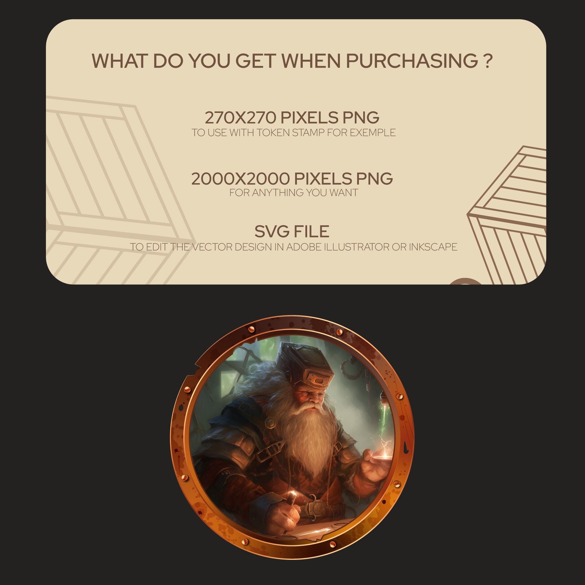 Rusted Token Border, Frame for Digital Tokens. Use Them on Your ...