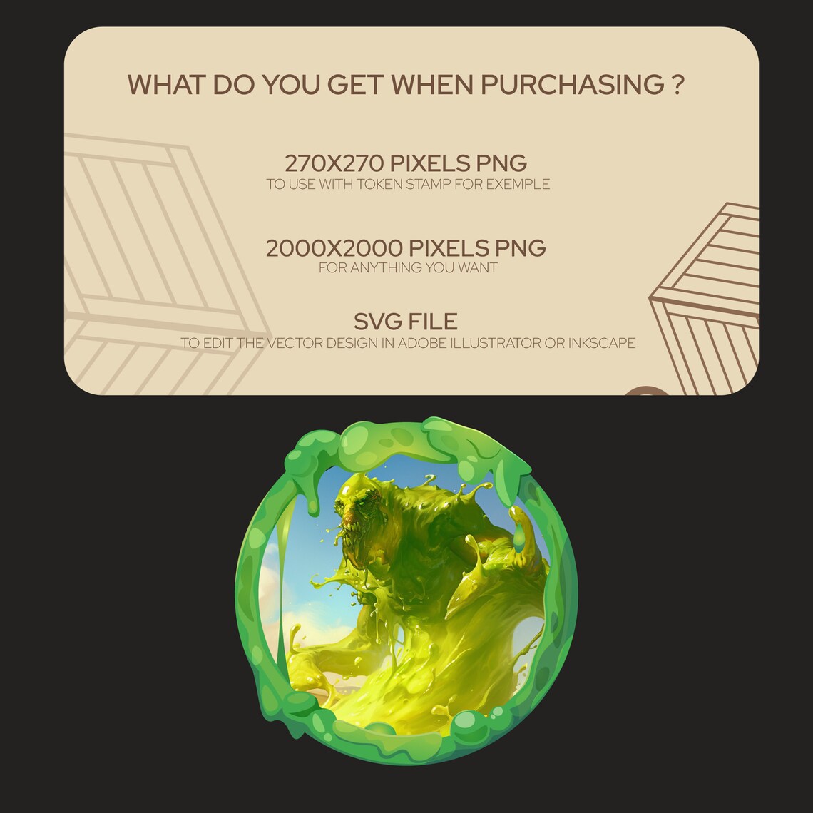 Green Slime Border, Frame for Digital Tokens. Use Them on Your Favorite ...