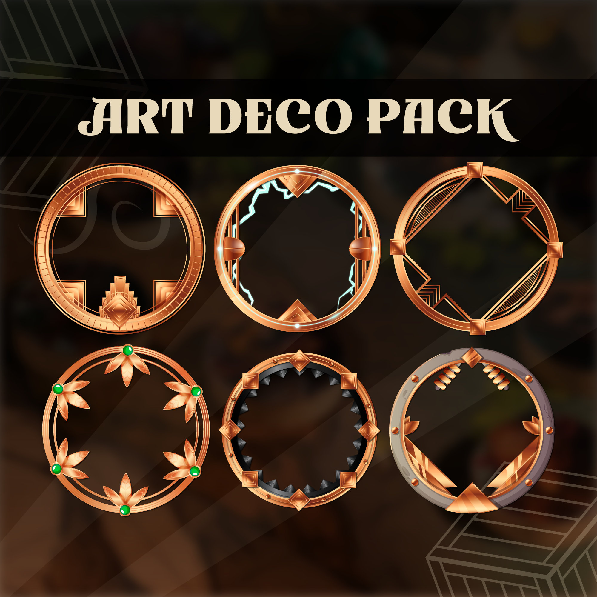 Art Deco Pack Token Border, Frame for Digital Tokens. Use Them on Your ...
