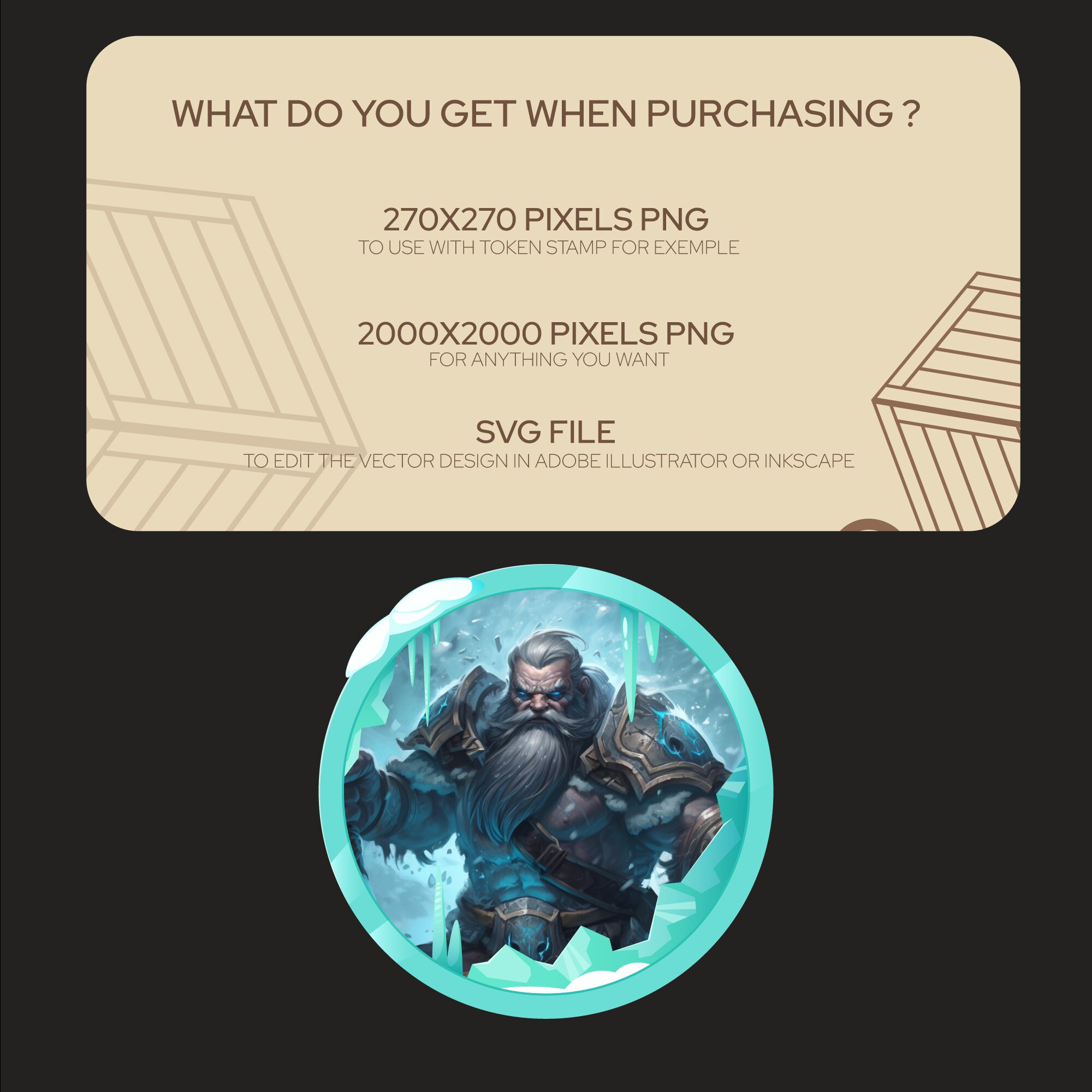 Icy Token Border, Frame for Digital Tokens. Use Them on Your Favorite ...