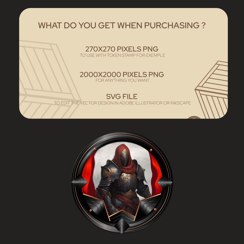 Black Armor Token Border, Frame for Digital Tokens. Use Them on Your ...