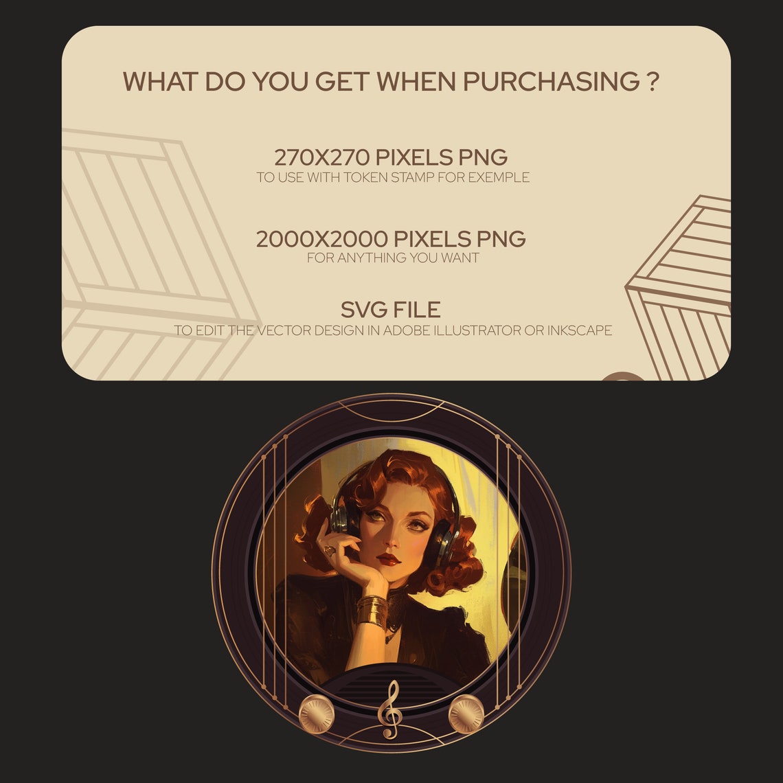 Retro Radio, Frame for Digital Tokens. Use Them on Your Favorite VTT ...