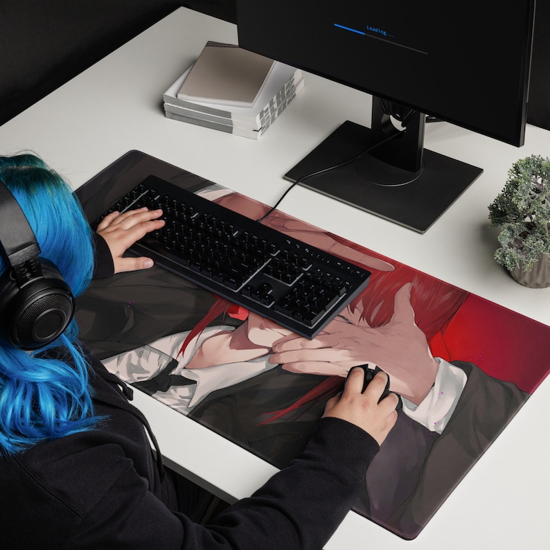 Custom Handmade Anime Girl XXL Big Gaming Mouse Pad Featuring Makima ...