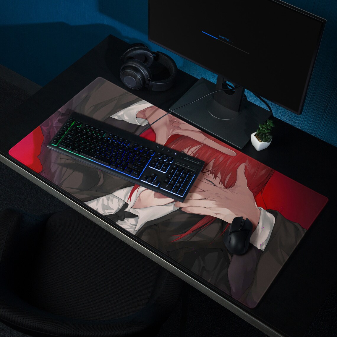 Custom Handmade Anime Girl XXL Big Gaming Mouse Pad Featuring Makima ...
